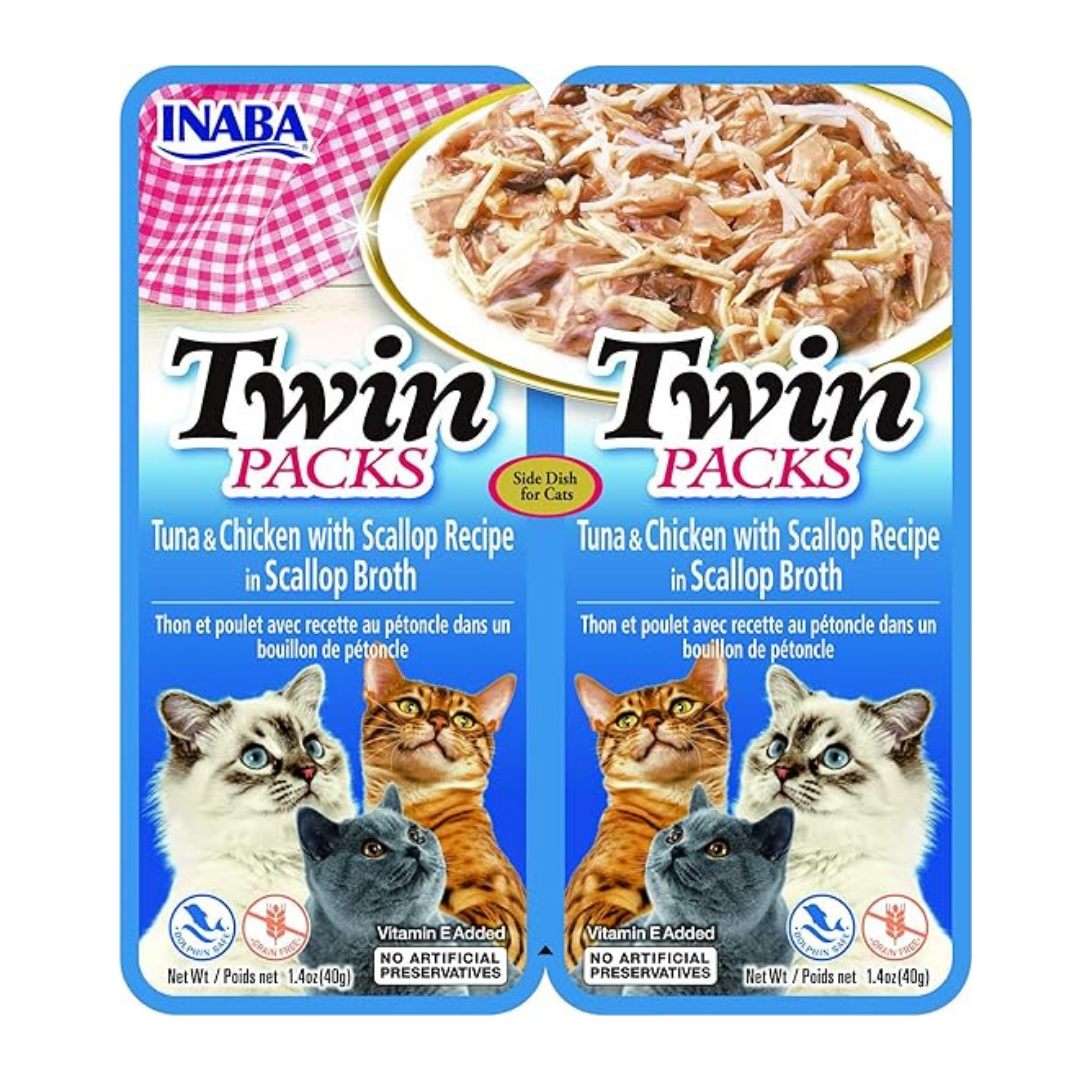 Inaba Cat Twin Packs Tuna Chkn Scallop Broth 80g 6 Pk (Om6) | Pet Bites