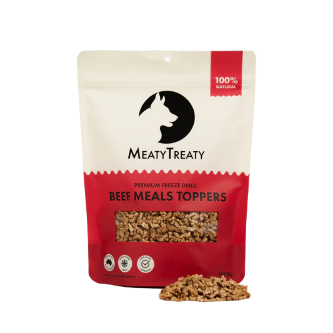Meaty Treaty Freeze Dried Beef Meals Toppers 50g | Pet Bites