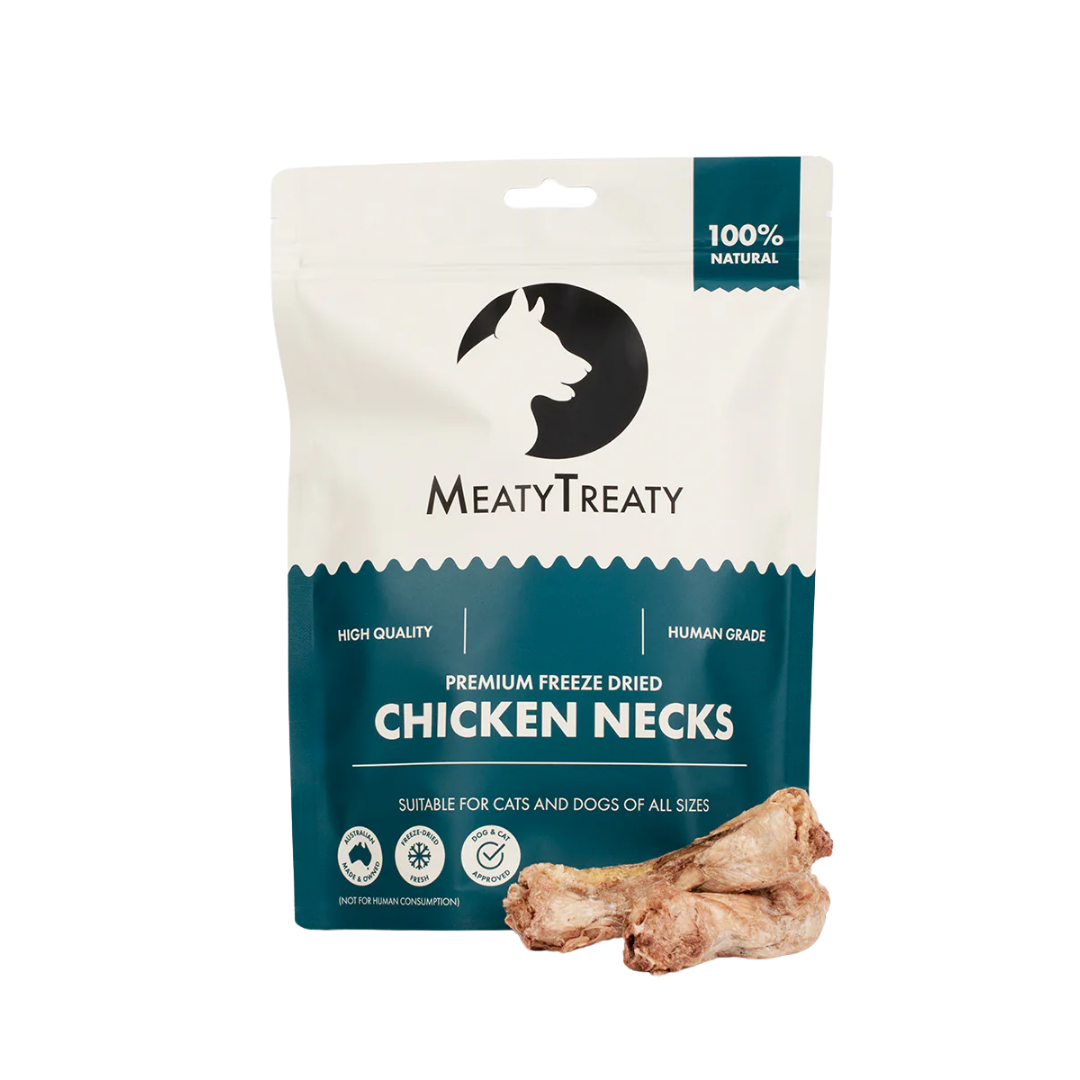 Freeze Dried Meaty Treaty Chicken Neck – 100g Dog & Cat Treats – Pet Bites