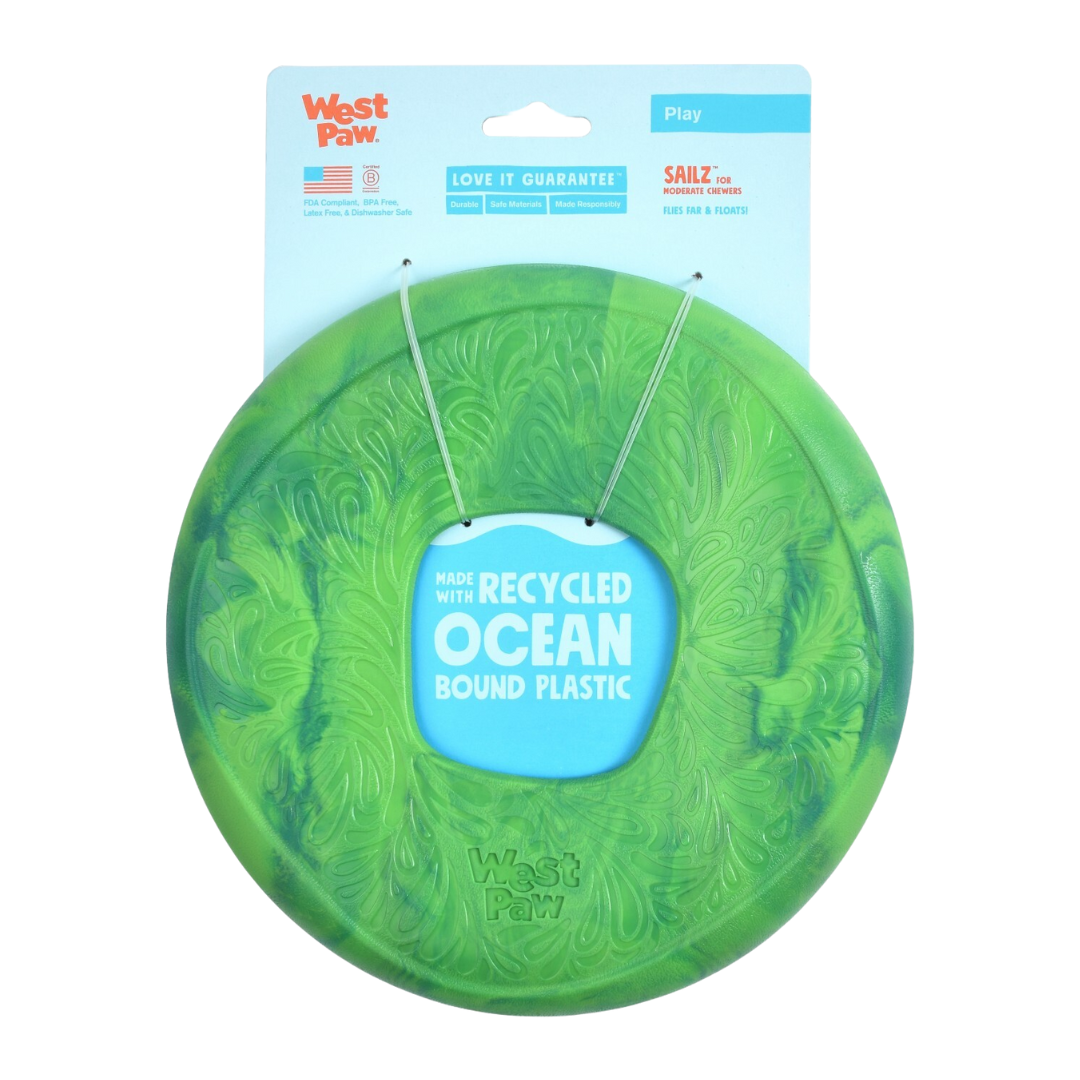 WEST PAW SAILZ FLYING CHEW TOY - EMERALD – Pet Bites