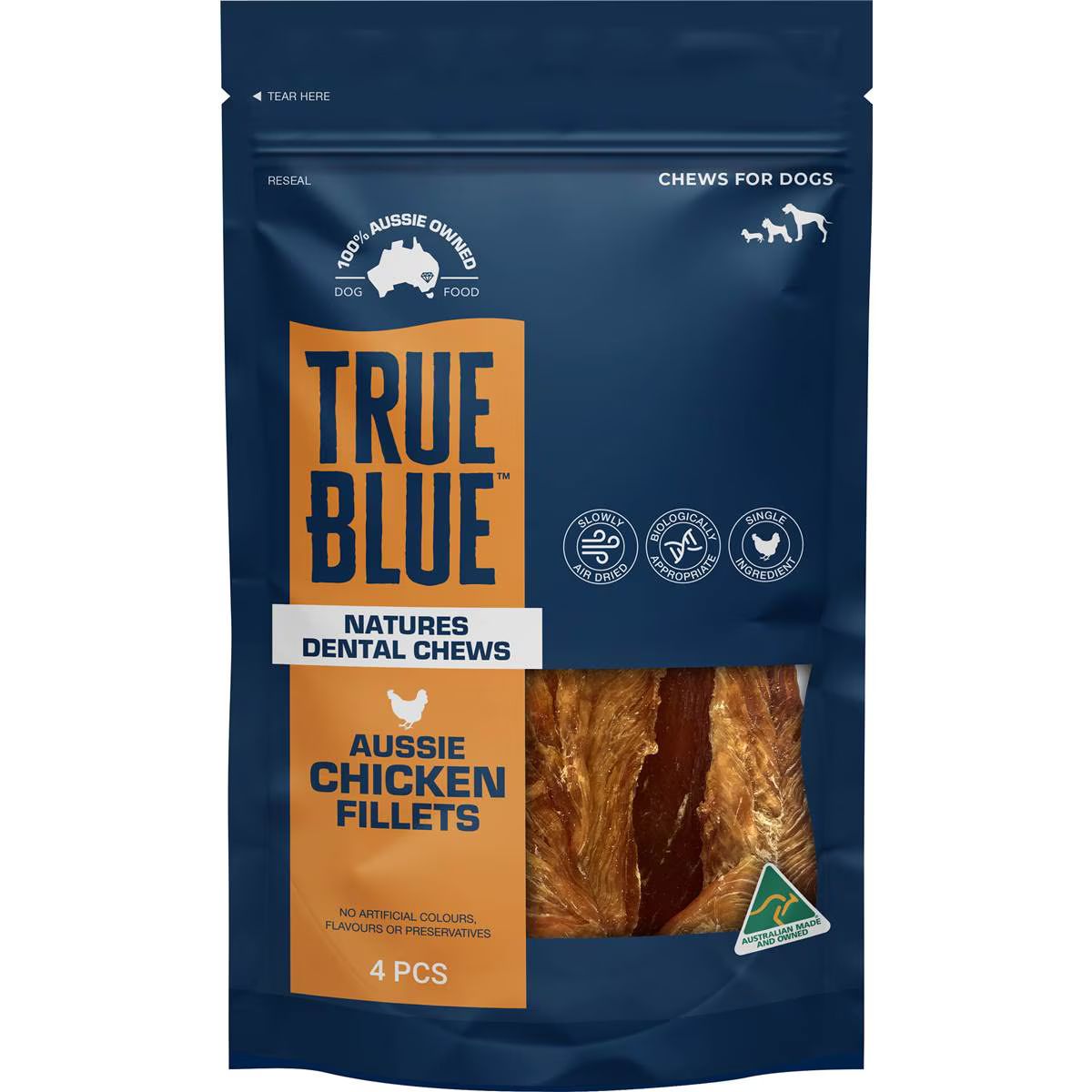 True Blue Aussie Chicken Fillets 4pk | Pet Bites