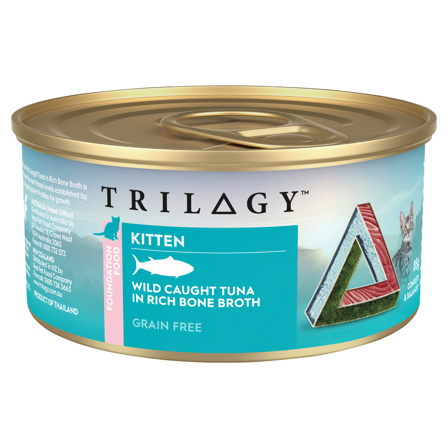 TRILOGY KITTEN TUNA IN BONE BROTH 85G 24PK (OM24) – Pet Bites