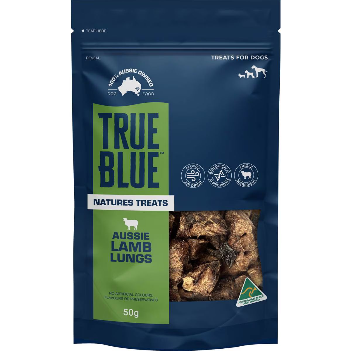 True Blue Aussie Lamb Lung 50gm | Pet Bites