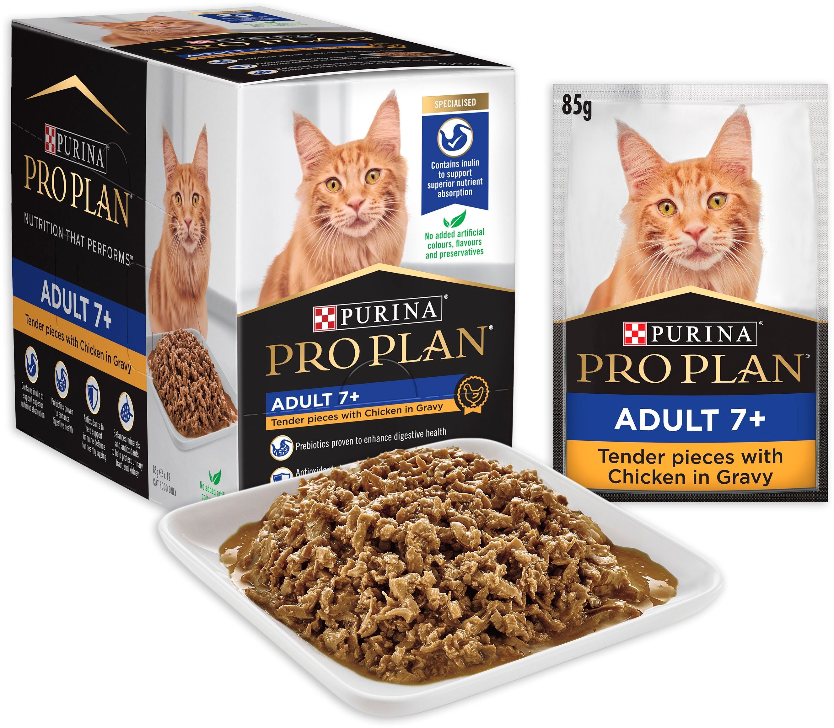 PRO PLAN SENIOR 7+ CAT CHICKEN POUCH 85G 12PK (OM12) – Pet Bites