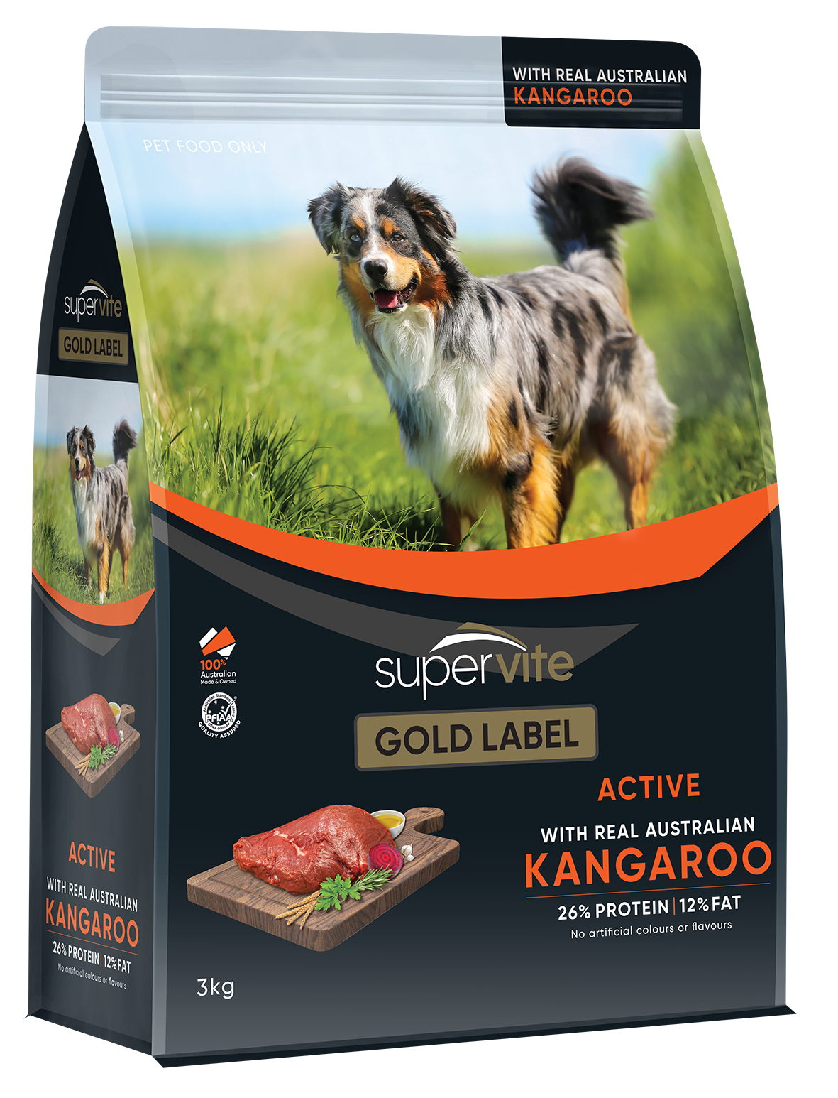 SUPERVITE GOLD LABEL ACTIVE KANGAROO 3KG – Pet Bites