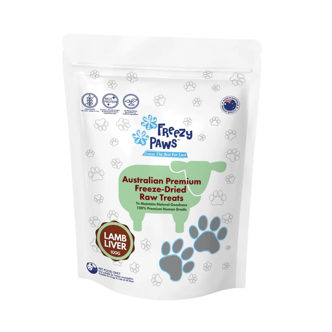Freezy Paws Freeze-Dried Lamb Liver Treats 100g | Pet Bites